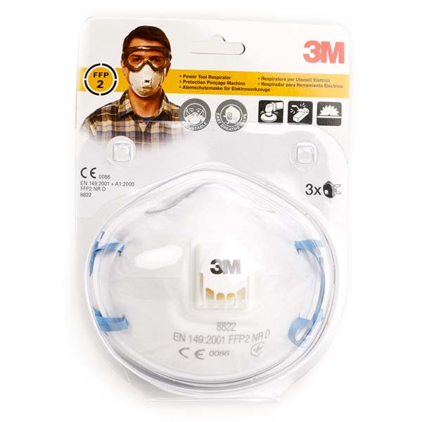 3M Halvmask 8822F 3-pack | skyddsmask | Spraycan.se